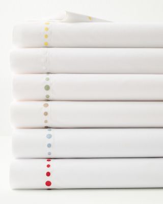 Signature Dot Embroidered Percale Sheets | Garnet Hill