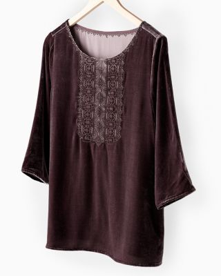 Embroidered Velvet Top | Garnet Hill