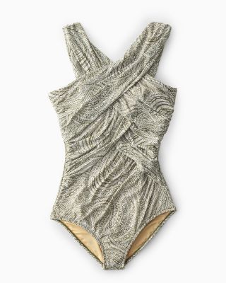 Garnet Hill Ruched Front One Piece Swimsuit Garnet Hill