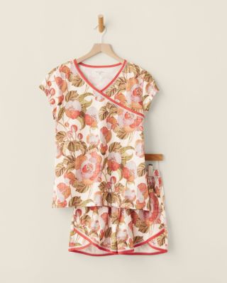 Asian Wrap Organic-Cotton Shorty Pajamas | Garnet Hill