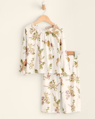 Girls' Smocked Ruffle Long-Sleeve Pajamas | Garnet Hill