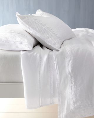 Crochet Embellished-Trim Relaxed-Linen Sheets | Garnet Hill