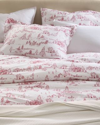 Wintertime-Toile Organic-Cotton Percale Bedding | Garnet Hill