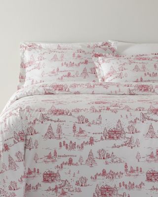 Wintertime-Toile Organic-Cotton Percale Bedding | Garnet Hill