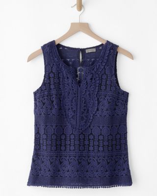 Embroidered-Lace Tank | Garnet Hill