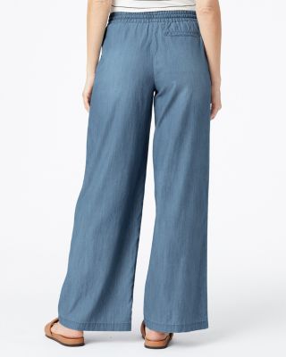 Wide-Leg Chambray Pants | Garnet Hill