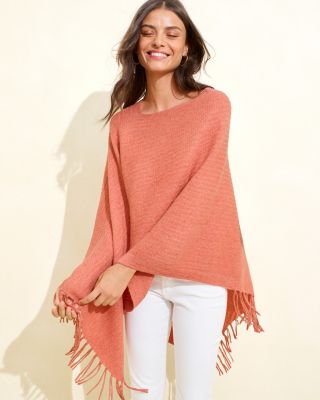 Cashmere & Linen Fringe Poncho | Garnet Hill