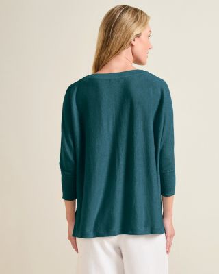 Linen Oversized V-Neck Sweater | Garnet Hill