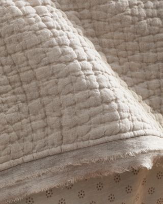 European Embellished Linen Quilt | Garnet Hill