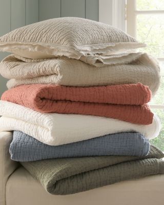 European Embellished Linen Quilt | Garnet Hill