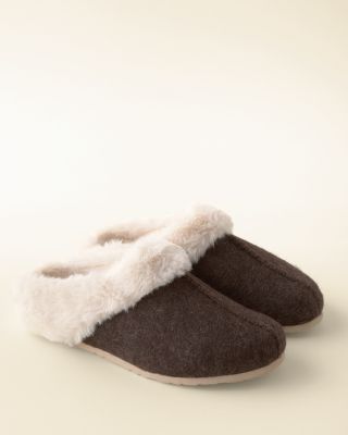 Cozy Lined Wool Mule Slippers | Garnet Hill