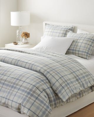 Plaid Cozy Organic-Cotton Flannel Duvet Cover | Garnet Hill