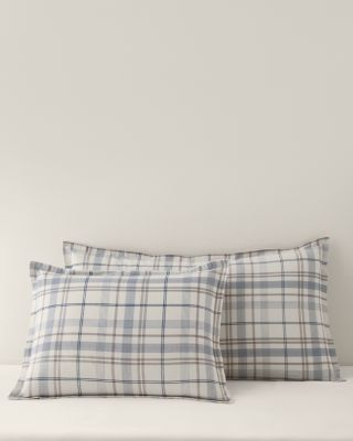 Plaid Cozy Organic-Cotton Flannel Sham | Garnet Hill