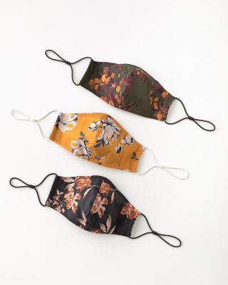 Organic-Cotton Adjustable Face Masks - Set of Three | Garnet Hill