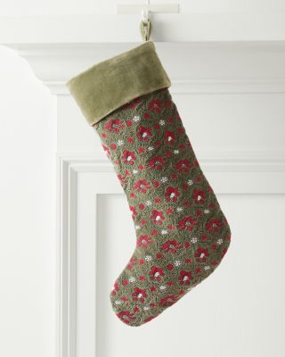 Velvet Embroidered Stocking Collection | Garnet Hill