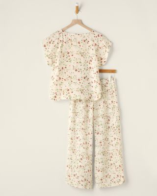 Washed-Linen Cropped Pajamas | Garnet Hill