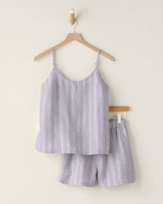 Washed-Linen Shorty Pajamas | Garnet Hill