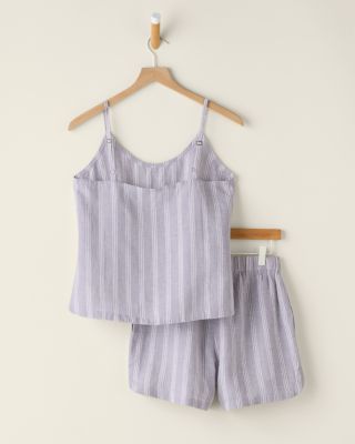 Washed-Linen Shorty Pajamas | Garnet Hill