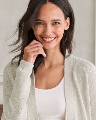 Organic-Cotton Cocoon Sweater Robe | Garnet Hill