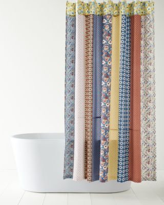 Lakehaven Patchwork Shower Curtain | Garnet Hill