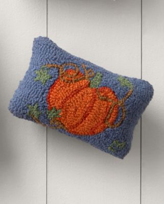 Cinderella Pumpkin Hooked Wool Pillow | Garnet Hill