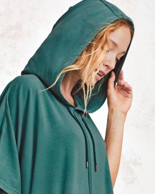 French Terry Hooded Poncho | Garnet Hill