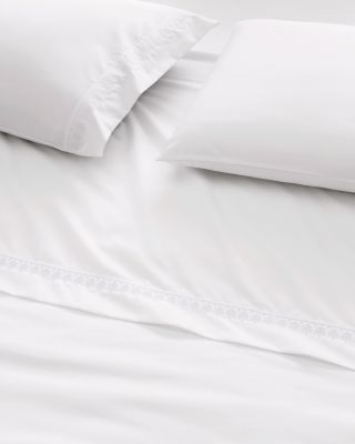 Signature Wisteria Embroidered Percale Sheets | Garnet Hill