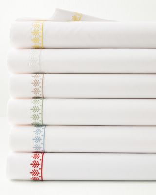 Signature Wisteria Embroidered Percale Sheets | Garnet Hill