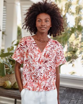 Gabby Button-Front Linen Top | Garnet Hill
