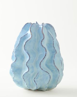 Ruffled Ceramic Vase | Garnet Hill