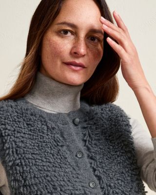 Recycled-Cashmere Cozy Sweater Vest | Garnet Hill