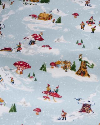 Mushroom Festivous Organic-Cotton Flannel Sheet Set | Garnet Hill