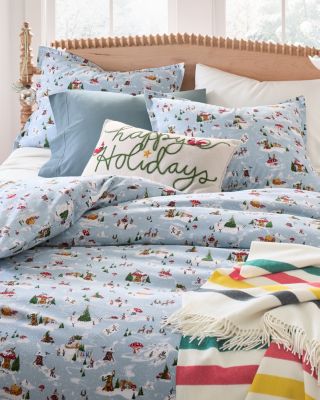 Mushroom Festivous Organic-Cotton Flannel Sheet Set | Garnet Hill