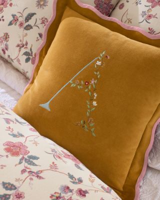 Ochre/Orchid Velvet Scallop Pillow Cover | Garnet Hill