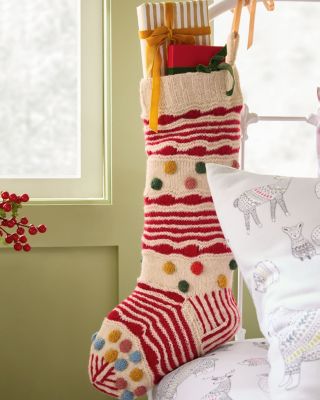 Festive Hand-Knit Stocking | Garnet Hill