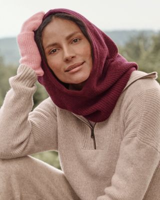 Cashmere Hooded Infinity Scarf | Garnet Hill