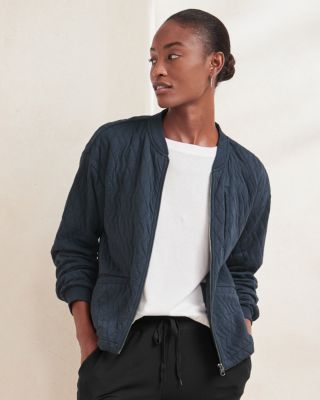 Organic-Cotton Quilted Bomber Jacket | Garnet Hill
