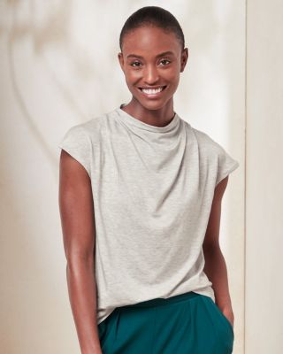 Comfort Knit Draped Tee | Garnet Hill