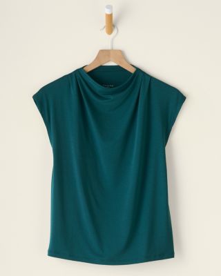 Comfort Knit Draped Tee | Garnet Hill