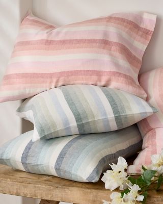 Sun-Washed Stripe Relaxed-Linen Sheet Set | Garnet Hill