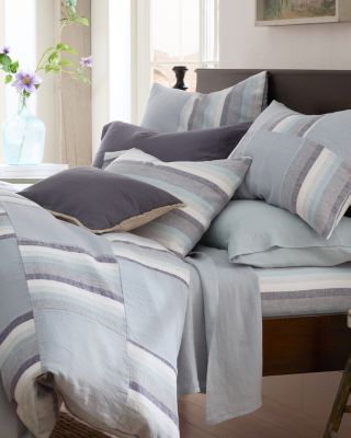 Sun-Washed Stripe Relaxed-Linen Sheet Set | Garnet Hill