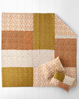 Floral Patchwork Kantha Quilt | Garnet Hill