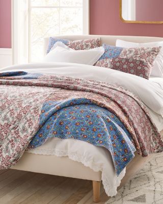 Floral Patchwork Kantha Quilt | Garnet Hill