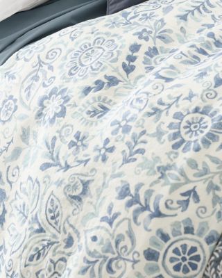 Sun-Washed Palampore Relaxed-Linen Duvet Cover | Garnet Hill