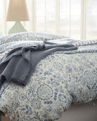 Sun-Washed Palampore Relaxed-Linen Duvet Cover | Garnet Hill