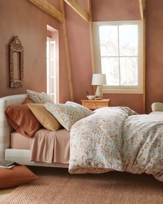 Sun-Washed Palampore Relaxed-Linen Duvet Cover | Garnet Hill