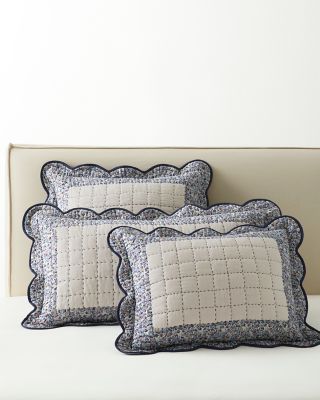 Scalloped-Trim Ditsy Organic-Cotton Sham | Garnet Hill