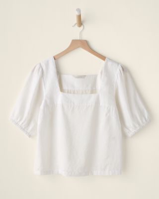Linen Square-Neck Top | Garnet Hill