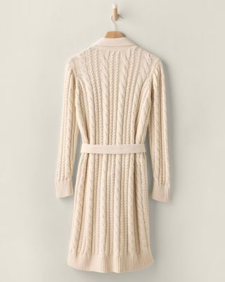 Pima Cotton Cabled Sweater Robe | Garnet Hill
