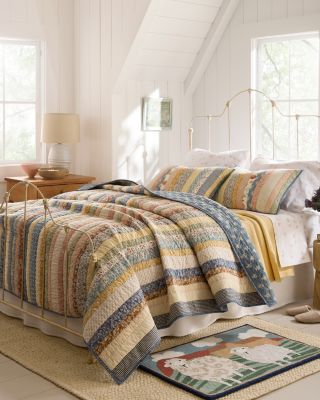 Sawyer Upcycled Stripe Quilt | Garnet Hill